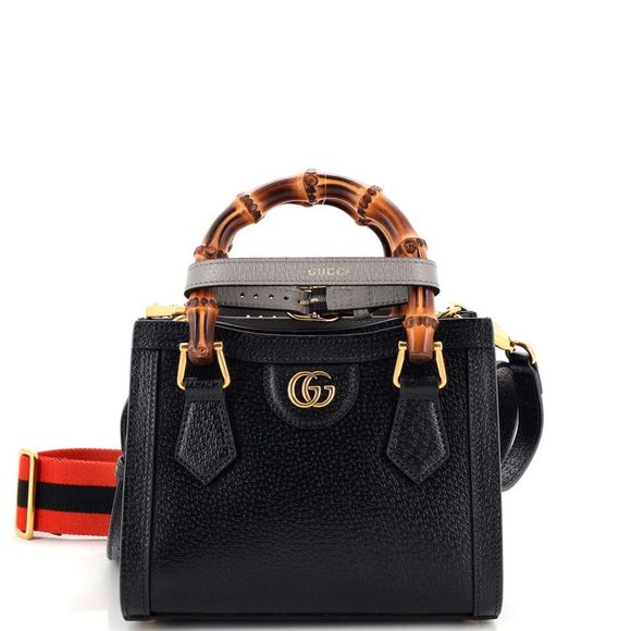 Gucci | Bags | Gucci Diana Nm Bamboo Handle Tote Leather Mini Black ...